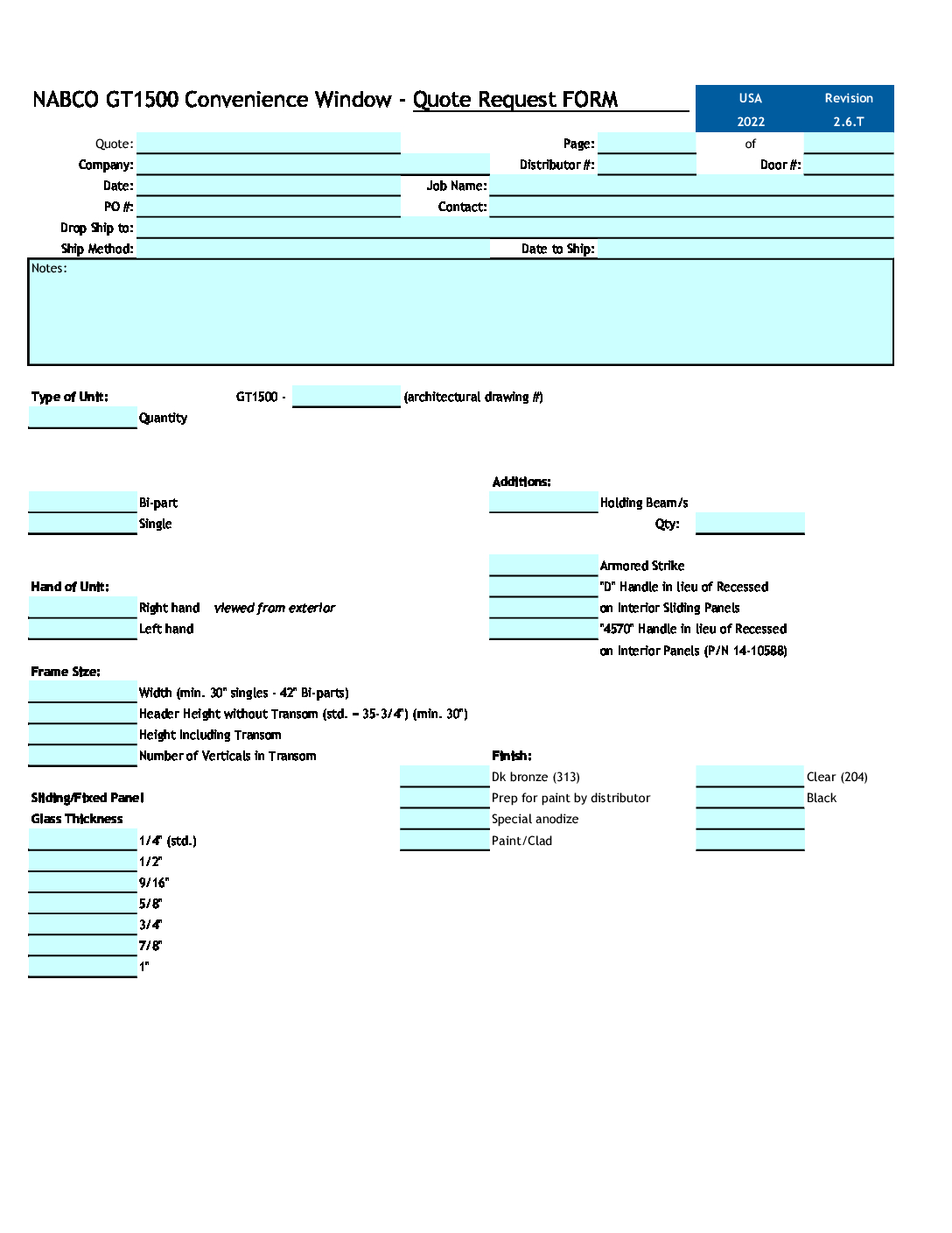 Convenience_Windows_GT1500_2022_2.6_Quote_Request_Form | NABCO Entrances